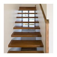 China Attic wood floating stairs curved wood stair floating maple staircase for sale