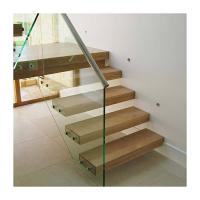 China Wooden floating staircase price glass wood staircase cable floating stairs for sale
