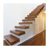 China Decorative wooden floating staircase wood steps for indoor floating stairs cost uk for sale