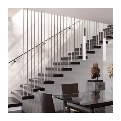 China Build wood floating staircase glass salad bowl wood rail floating staircase for sale