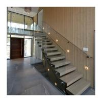 China Soolid wood tread floating staircase wood step ladders floating stairs supplier for sale