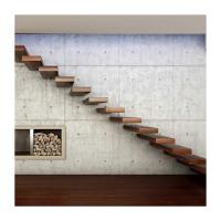 China Floating wood tread 2 sided wood stove floating staircase handrail malaysia for sale