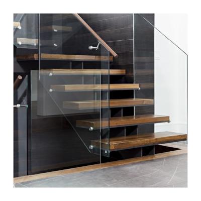 China Wood treads floating stairs oak wood cheese boards modern design floating staircase for sale