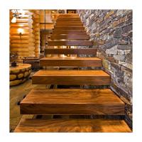 China Wood treads floating stairs oak wood cheese boards modern design floating staircase for sale