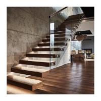 China Floating staircase wood internal staircases in wood prices floating hidden stringer stair for sale