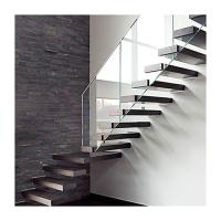 China Build floating staircase wood indoor wood railing designs modern decorative floating stairs for sale