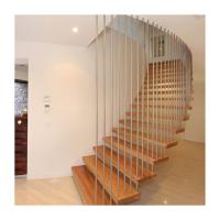 China Wood steps floating staircase prefabricated wood stairs floating staircases for house use for sale