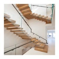 China Floating staircase with wooden tred inexpensive diy wood floating staircase tread for sale