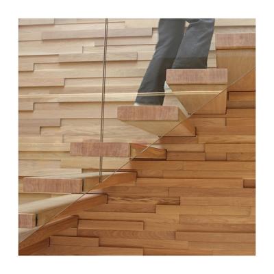 China Buy floating wood staircase china supplier wood floating staircase for sale for sale