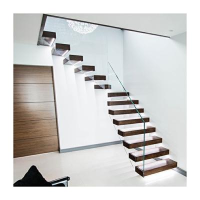 China Indoor wooden floating staircase wooden garden stairs external floating staircase for sale