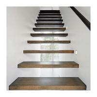 China Indoor wooden floating staircase wooden garden stairs external floating staircase for sale