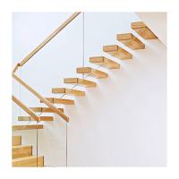 China Indoor wooden floating staircase wooden garden stairs external floating staircase for sale