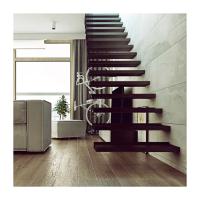 China Floating wood stair supplier wooden stair steps most popular floating marble staircase for sale