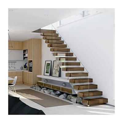 China Floating wood stair suppliers wood construction kit floating stairs prices for sale