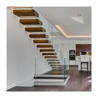 China Floating wood stair suppliers wood construction kit floating stairs prices for sale