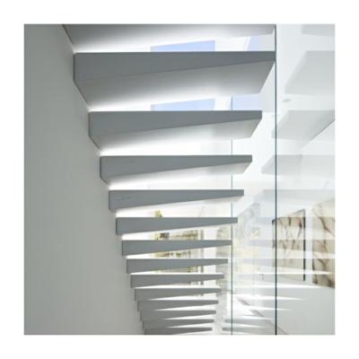 China Wood step floating staircase wood cantilevered stairs high standard floating staircases for sale