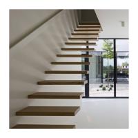 China Wood step floating staircase wood cantilevered stairs high standard floating staircases for sale