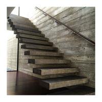 China Wood step floating staircase wood cantilevered stairs high standard floating staircases for sale