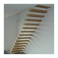 China Stairs oak steps floating stairs wooden classic marble floating staircase cost for sale