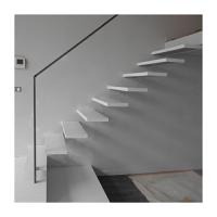 China Wood floating staircase design wooden stair treads custom floating staircase for sale