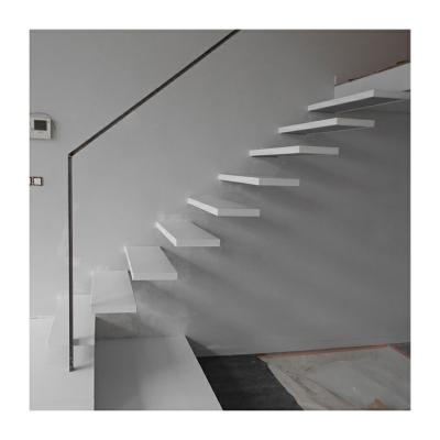China Wood floating staircase design wooden stair treads custom floating staircase for sale