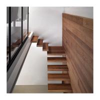 China Wood floating staircase design wooden stair treads custom floating staircase for sale