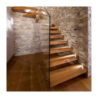 China Oakveneer floating staircase wooden staircse floating staircase outdoor for sale