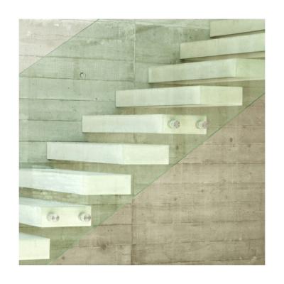 China Diy floating stairs wood stair edging prefab wood stairs straight floating staircase for sale