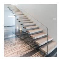 China Natural wood floating stairs with oak beech wood tread outdoor floating staircase for sale