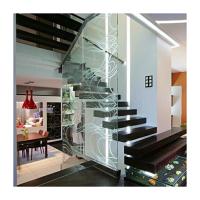 China Natural wood floating stairs with oak beech wood tread outdoor floating staircase for sale