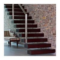 China Floating wood stairs manufactory wooden stair basket floating staircase supplier for sale