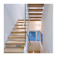 China Floating wood stairs manufactory wooden stair basket floating staircase supplier for sale