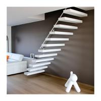 China Floating hardwood stairs stair nosing wood price magnificent floating staircase for sale