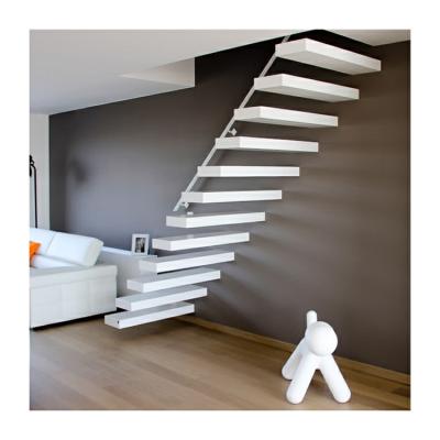 China Floating hardwood stairs stair nosing wood price magnificent floating staircase for sale