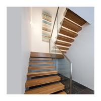 China Floating hardwood stairs stair nosing wood price magnificent floating staircase for sale