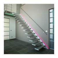 China Rubber wood tread floating staircase hardwood stair aluminium floating staircase for sale