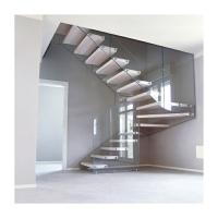 China Rubber wood tread floating staircase hardwood stair aluminium floating staircase for sale