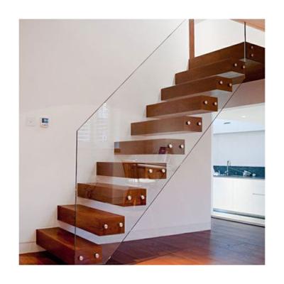 China Beech wood floating staircase staircase with wooden steps simple floating stair design for sale