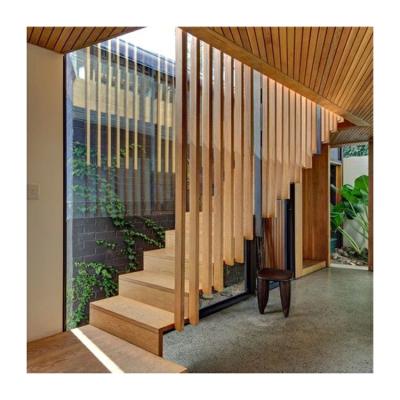 China Interior wood floating stairs designs wood treads floating staircase used for sale