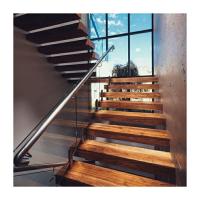 China Floating stairs with woodn steps factory price wood u shape floating staircase for sale