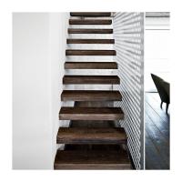 China Manufacturer diy wood floating stairs wood tread straight staircase interior floating stairs for sale