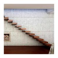 China Residential wood floating stair wooden stair acacia floating staircase for sale