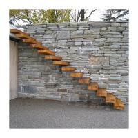 China Wooden floating straight staircase teak wooden bespoke floating staircase for sale