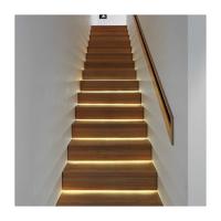 China Wood steps floating stair wanut wood stairs building floating staircase for sale