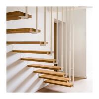 China Wood steps floating stair wanut wood stairs building floating staircase for sale