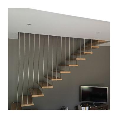 China Steel floating wooden staircase australia wood diy build floating staircase for sale