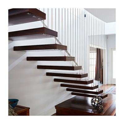 China Interior wood floating stairs wood stair design floating cement stairs for sale