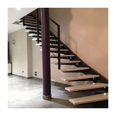China Wood box tread floating staircase wood flating staircase floating deck stair landing for sale