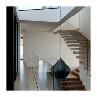 China Wood box tread floating staircase wood flating staircase floating deck stair landing for sale