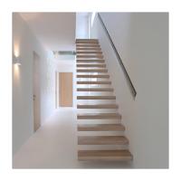 China Wood box tread floating staircase wood flating staircase floating deck stair landing for sale